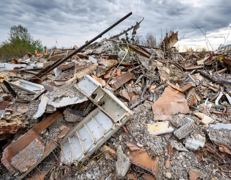 Debris and Wreckage from a Destruction Site, Illustrating Damage, Ruins ...