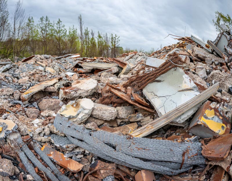 Debris and Wreckage from a Destruction Site, Illustrating Damage, Ruins ...