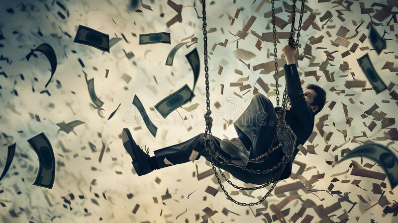 Debt Concept, Person Ensnared in Snare Trap of Fluctuating Interest ...