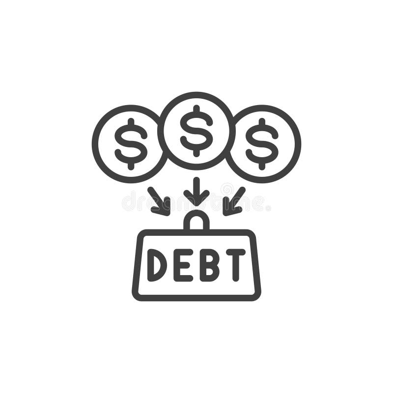 Debt Consolidation Line Icon Stock Illustration - Illustration of ...