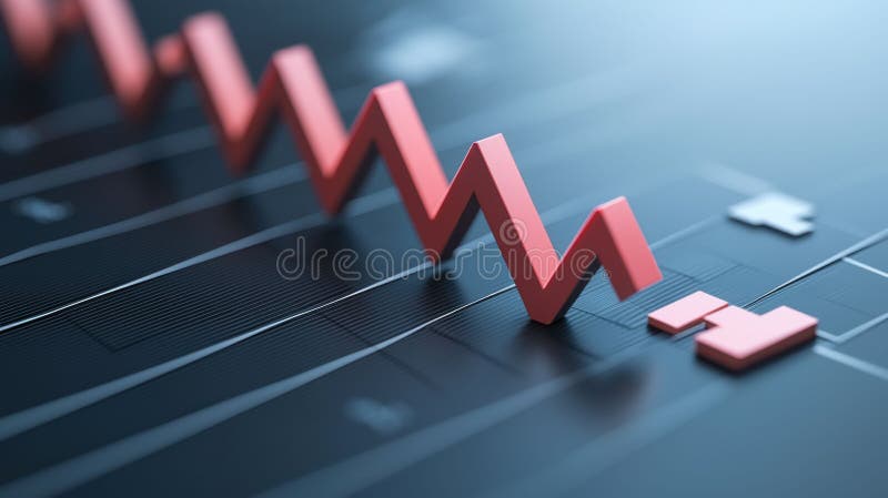 Red Financial Graph Showing Sharp Decline. Generative AI Stock ...