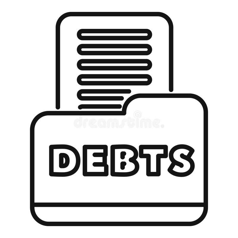 Debt Folder Containing Financial Documents Icon Stock Illustration ...