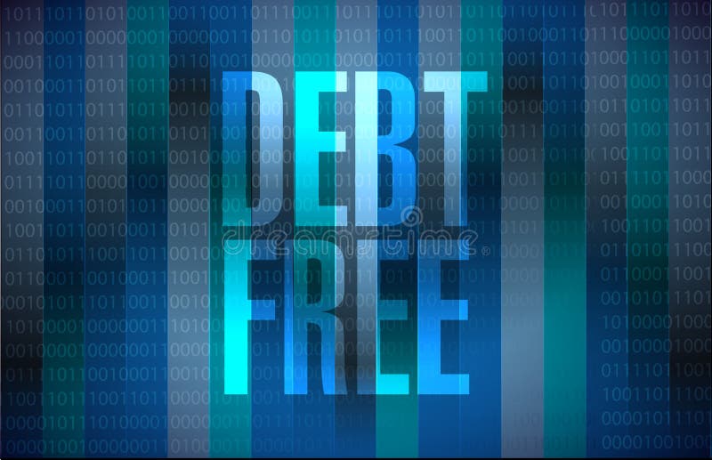Debt Free Binary Sign Concept Stock Illustration - Illustration of debt ...