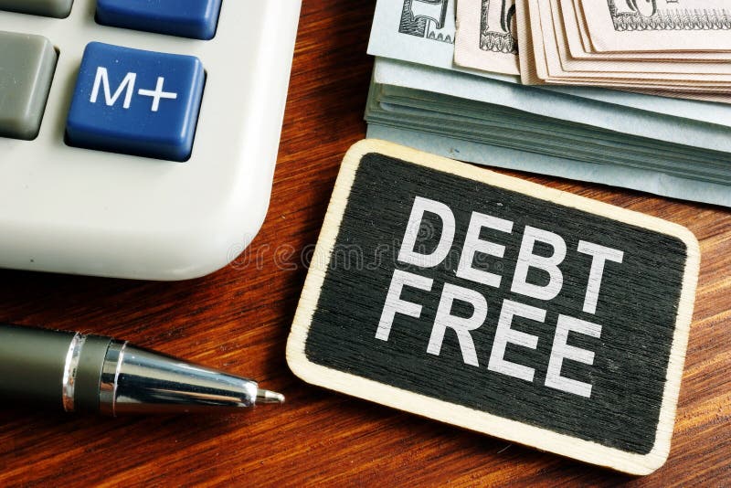 Debt Free Concept. Money and Calculator Stock Image - Image of concept ...