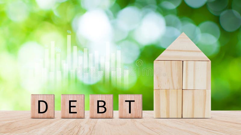 Debt Growth for Debt Reduction Concept, Growth of Public Debt on Wooden ...