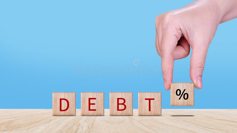 Debt Growth for Debt Reduction Concept, Growth of Public Debt on Wooden ...