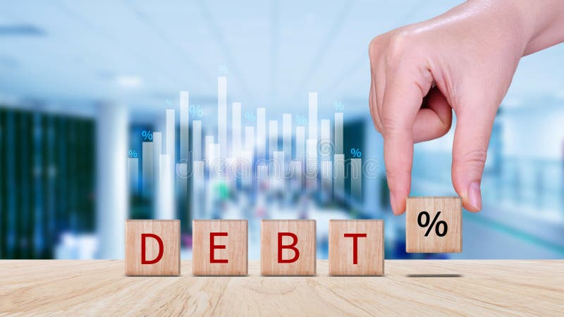Debt Growth for Debt Reduction Concept, Growth of Public Debt on Wooden ...