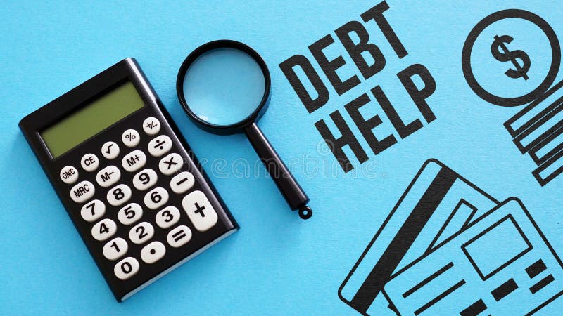 Debt Help is Shown Using the Text and Picture of Coins and Photo of ...