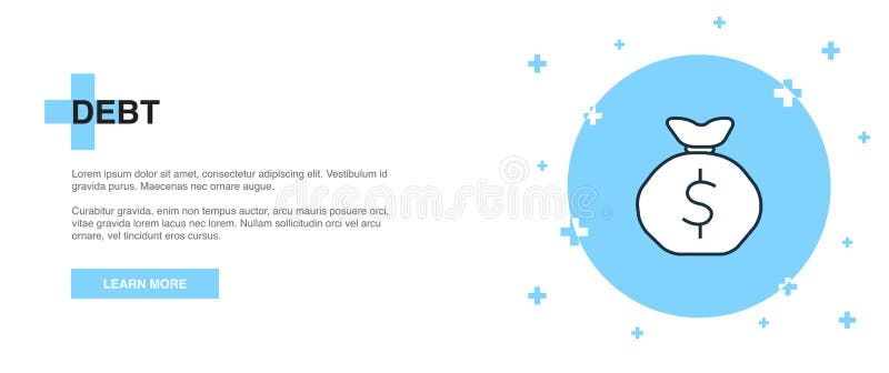 Debt Icon, Banner Outline Template Stock Vector - Illustration of ...