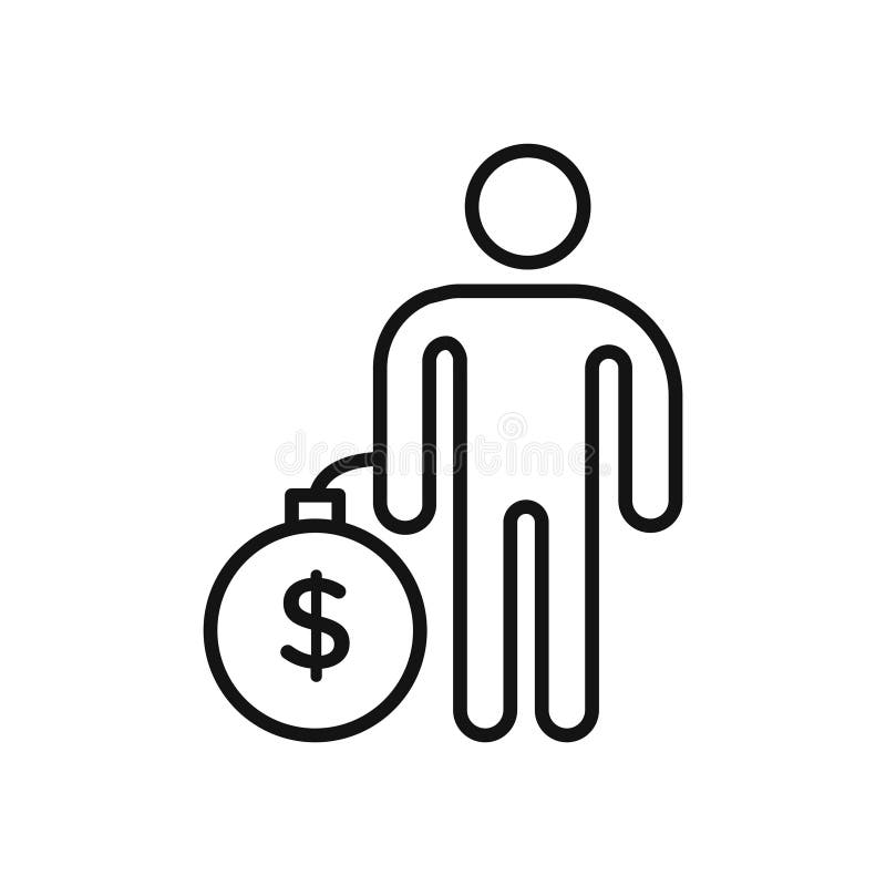 Debt Icon. Simple Editable Vector Graphics Stock Vector - Illustration ...