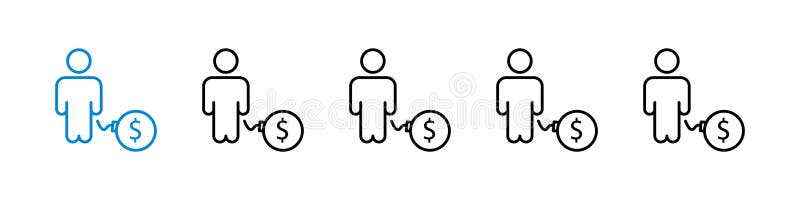 Debt Icon. Simple Editable Vector Graphics Stock Vector - Illustration ...