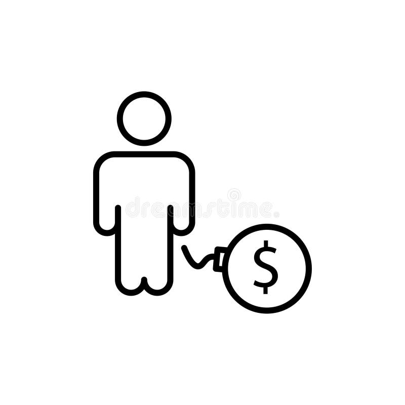 Debt Icon. Simple Editable Vector Graphics Stock Vector - Illustration ...