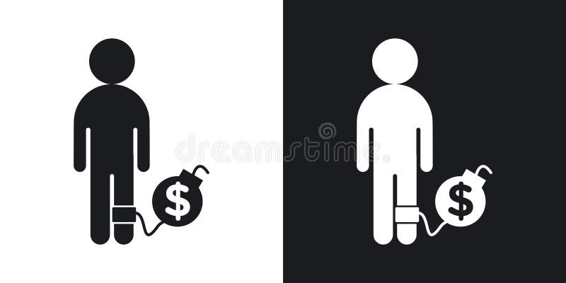 Debt Icon. Simple Editable Vector Graphics Stock Vector - Illustration ...