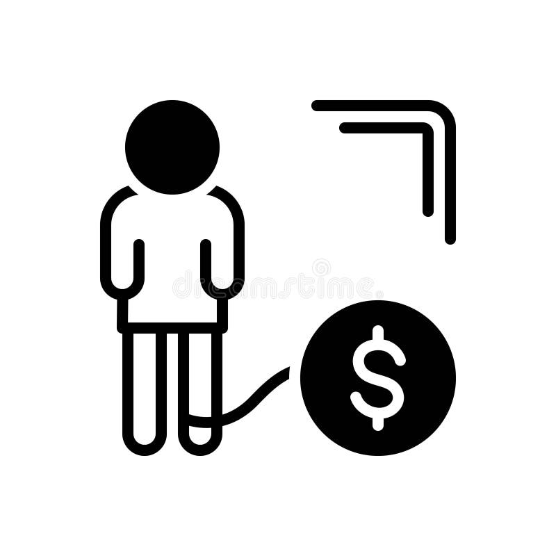 Black Solid Icon for Debt, Loan and Arrears Stock Vector - Illustration ...