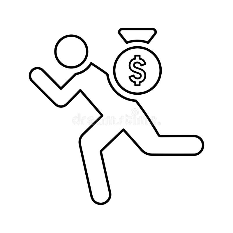 Debt Icon. Simple Outline Design Stock Vector - Illustration of debt ...