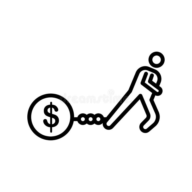 Debt Icon Vector Sign and Symbol Isolated on White Background Stock ...