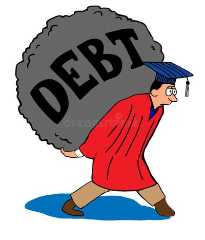 Debt stock illustration. Illustration of educator, university - 72153566