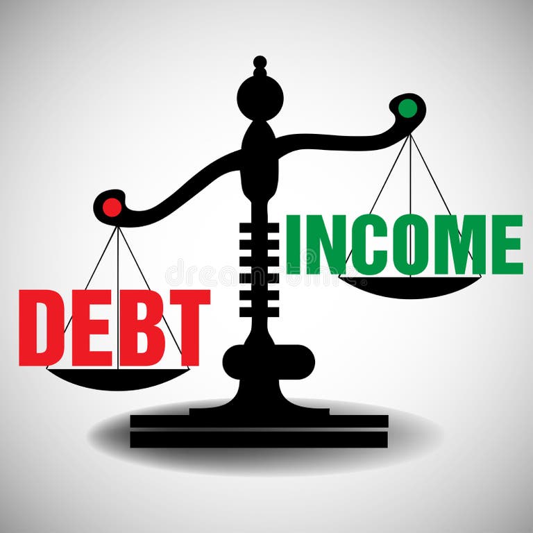 Debt and income scale stock vector. Illustration of economic - 44192066