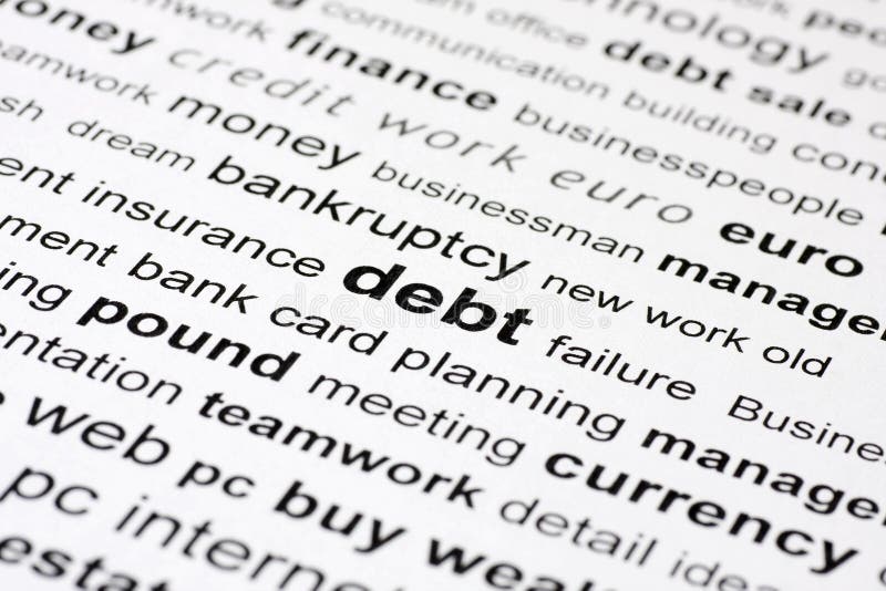 Debt keywords stock photo. Image of business, achievement - 13139616