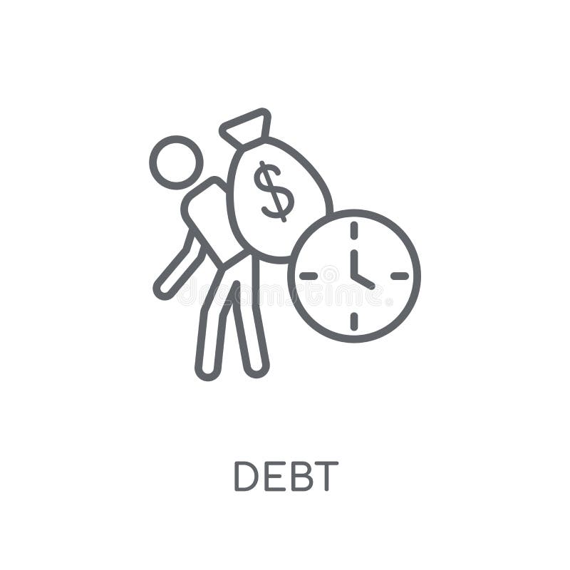 Debt Linear Icon. Modern Outline Debt Logo Concept on White Back Stock ...