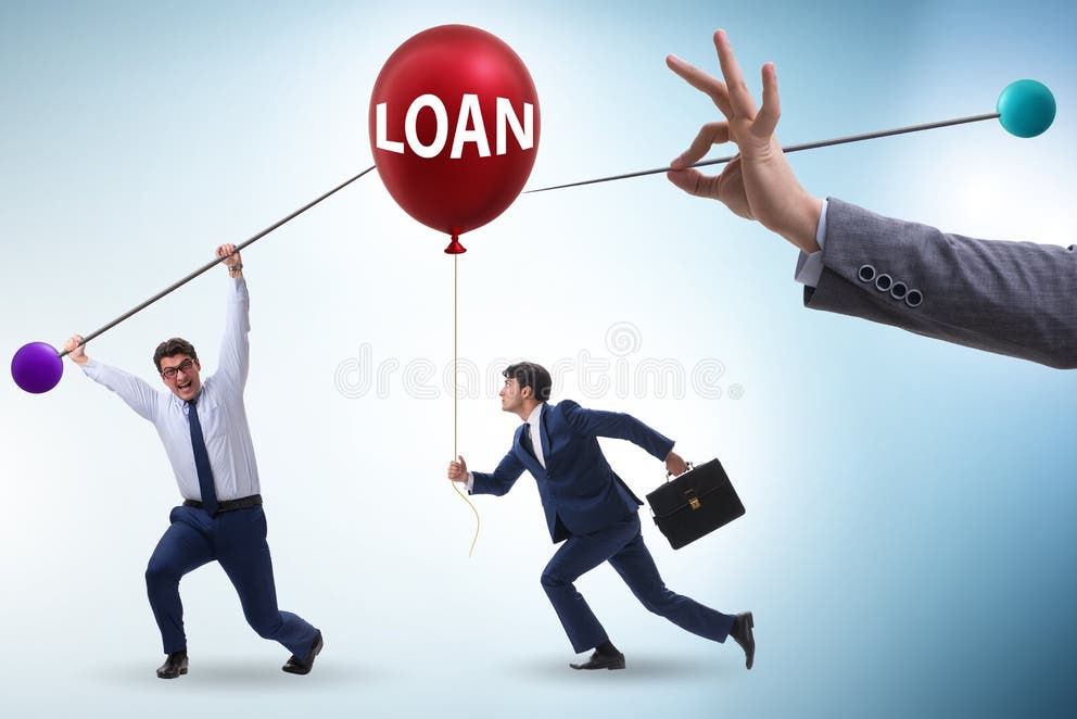 Debt and Loan Concept with Balloon Stock Image - Image of businessman ...