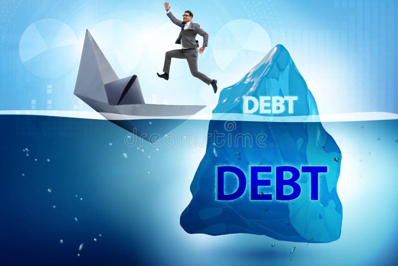 The Debt and Loan Concept with Hidden Iceberg Stock Photo - Image of ...
