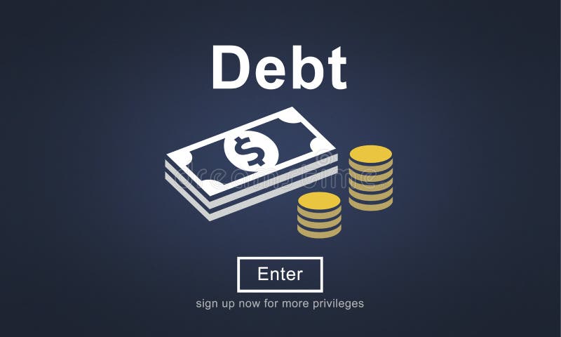Debt Loan Credit Money Financial Problem Concept Stock Illustration ...