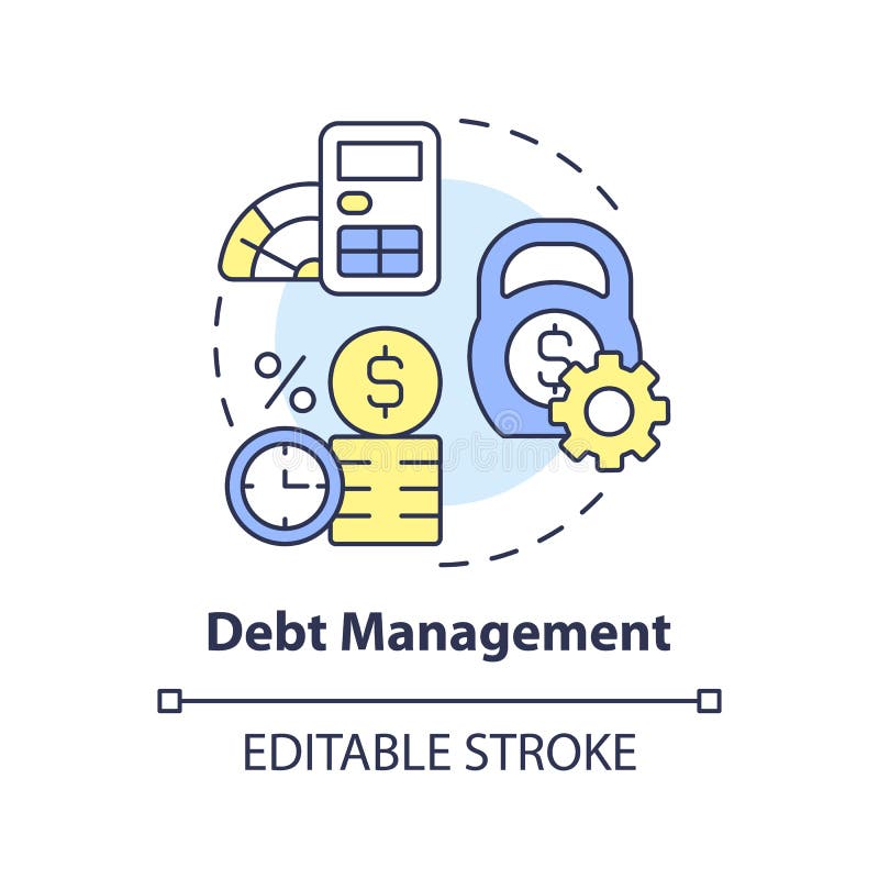 Debt Management Concept Icon Stock Illustration - Illustration of rate ...