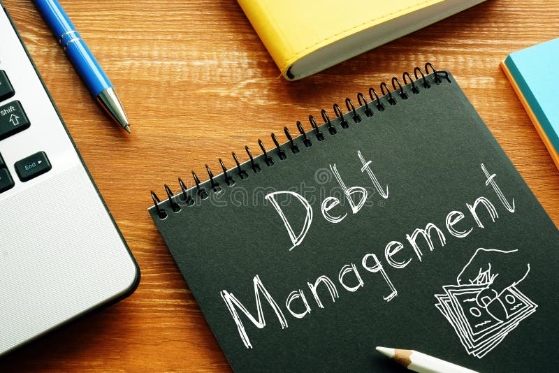 Debt Management is Shown on the Conceptual Business Photo Stock Photo ...