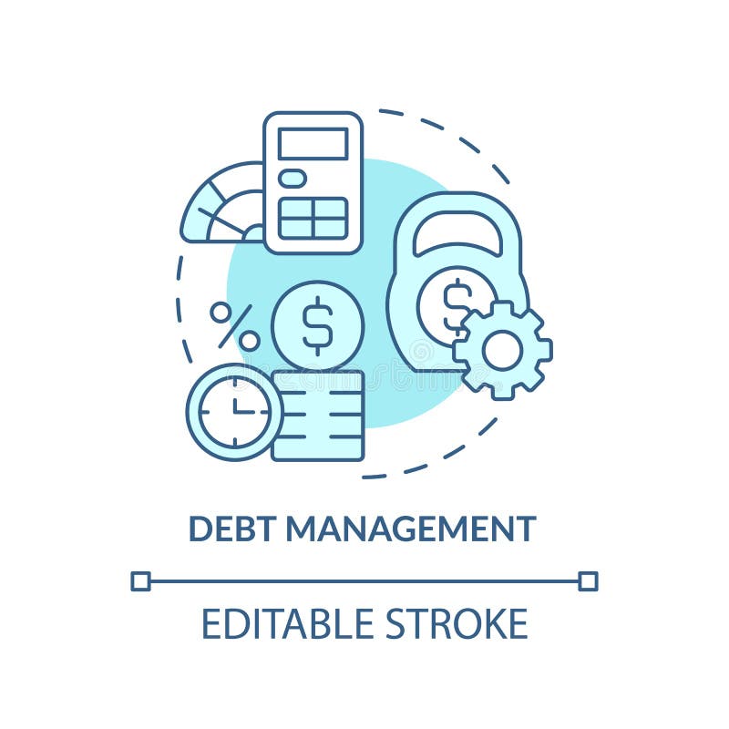 Debt Management Turquoise Concept Icon Stock Vector - Illustration of ...