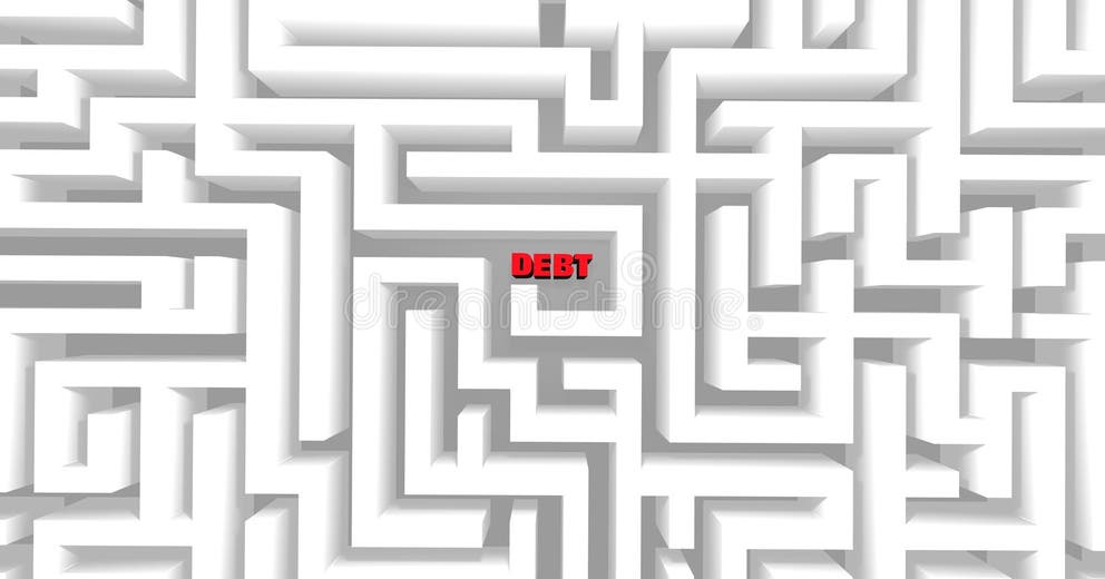 Debt Maze stock illustration. Illustration of budget - 32047270