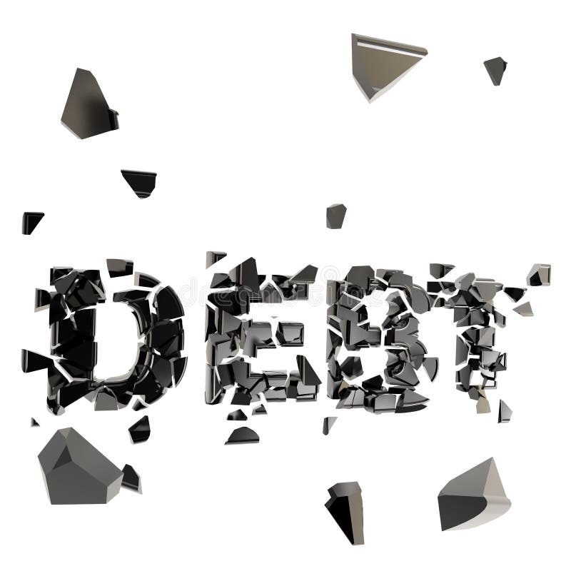 Debt Pit As Word Crashed and Broken Stock Illustration - Illustration ...
