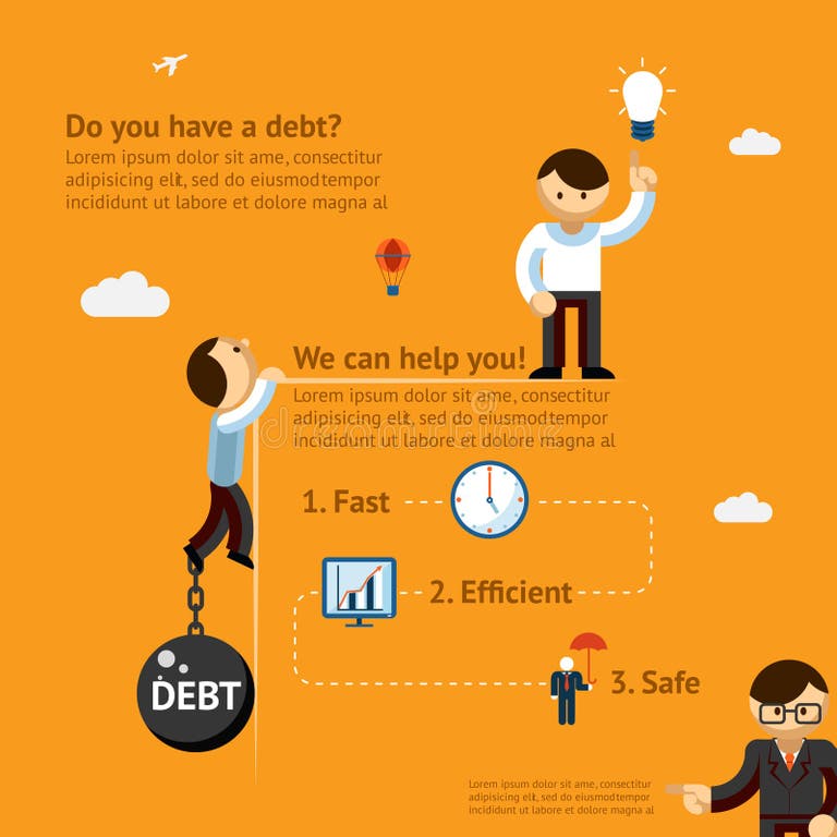 Debt poster concept stock vector. Illustration of difficulty - 42051785