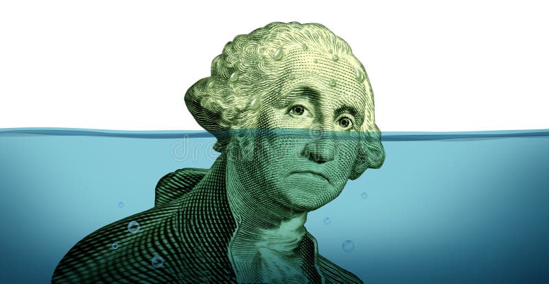 Drowning in debt stock illustration. Illustration of credit - 22468320