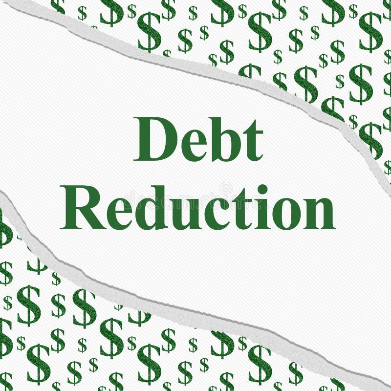Debt Reduction Message with Green Dollar Signs Stock Image - Image of ...