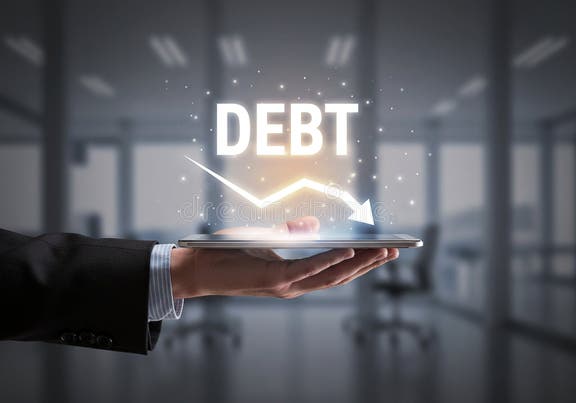 Debt Reduction Strategy Concept Showing Decreasing Debt with Arrow on ...