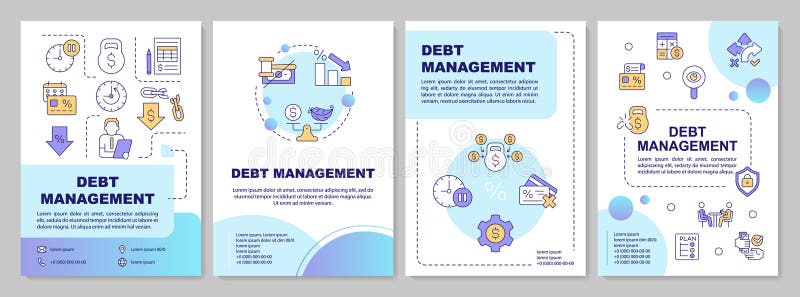 Debt Relief Blue Gradient Brochure Template Stock Vector - Illustration ...