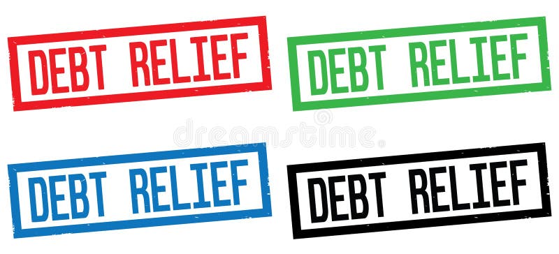 DEBT RELIEF Text, on Rectangle Border Stamp Sign. Stock Illustration ...