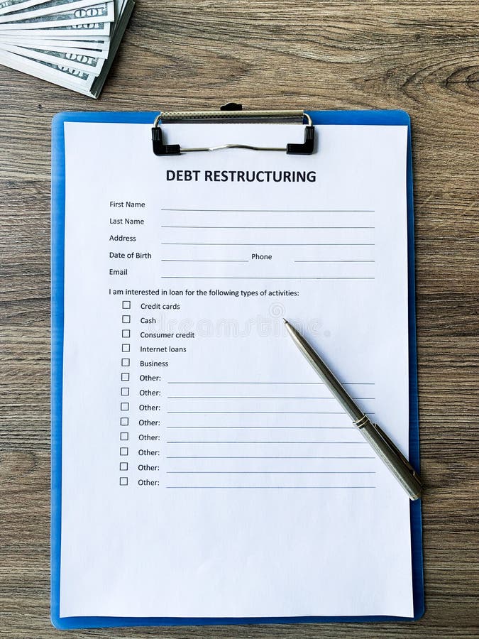 Debt Restructuring Document with Graph on Table. Stock Image - Image of ...