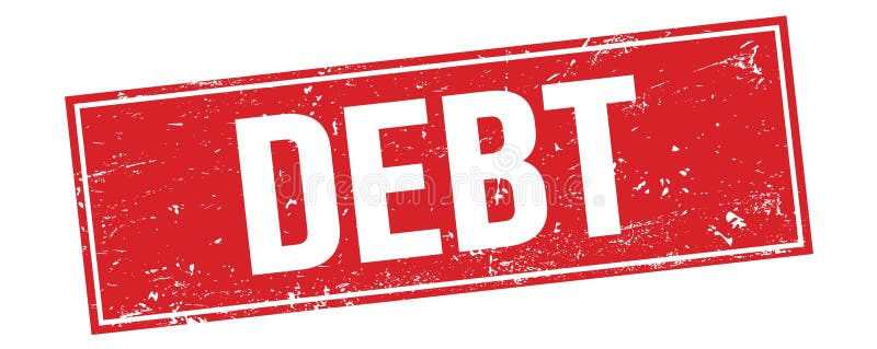 DEBT Text on Red Vintage Lines Stamp Stock Illustration - Illustration ...