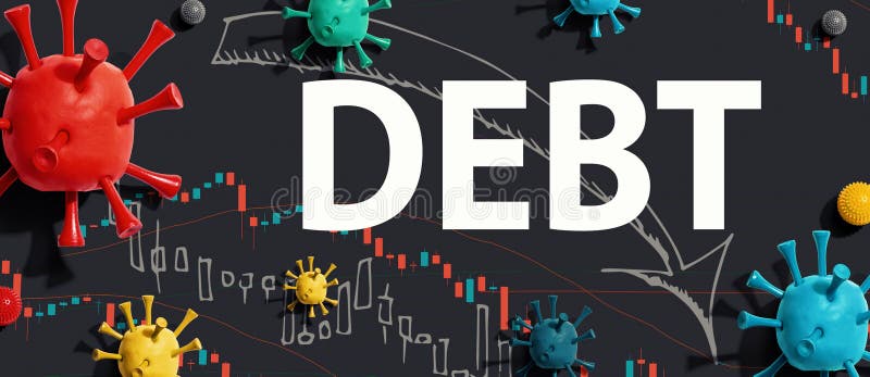 Debt Theme with Viruses and Stock Price Charts Stock Photo - Image of ...