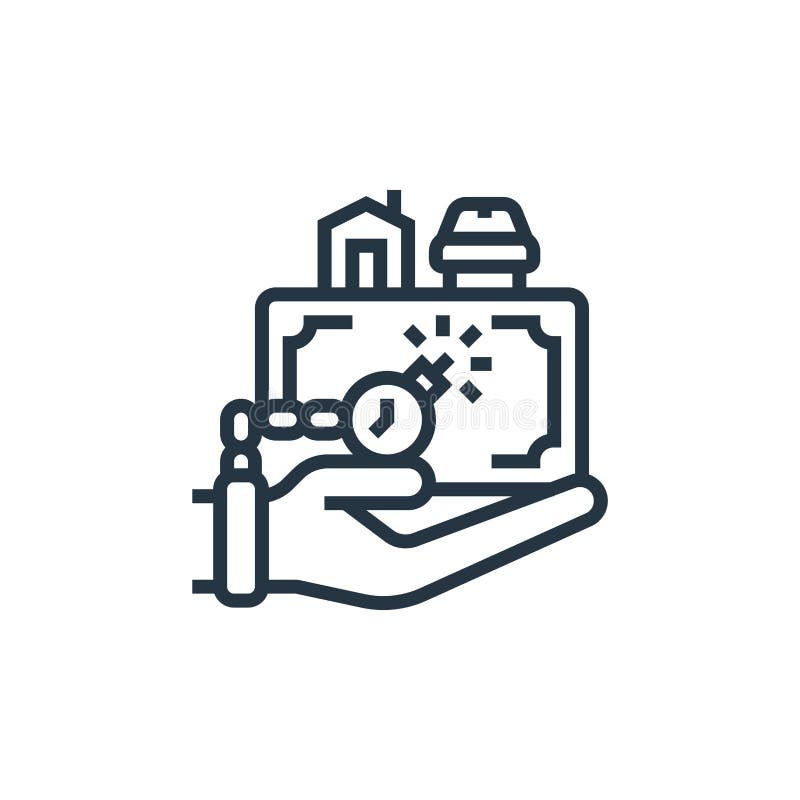 Debt Vector Icon Isolated on White Background. Outline, Thin Line Debt ...