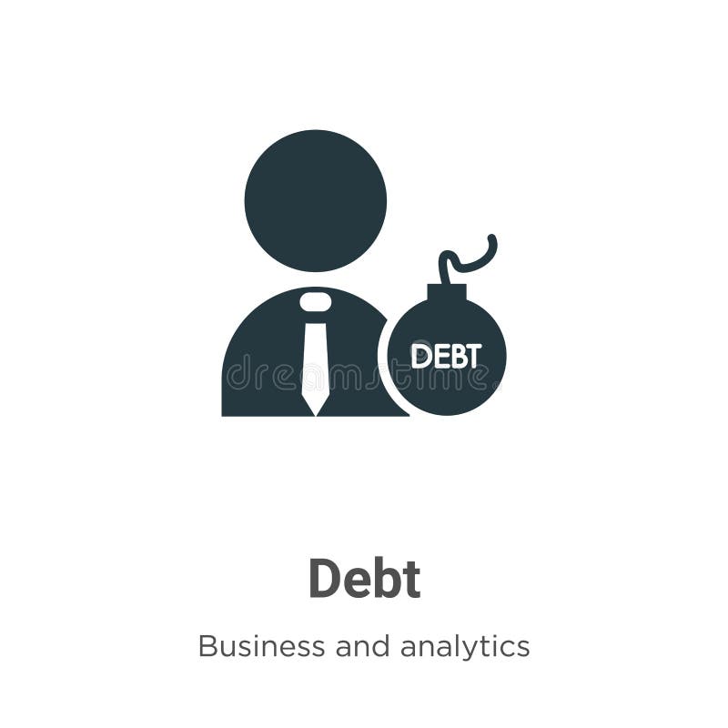 Debt Vector Icon on White Background. Flat Vector Debt Icon Symbol Sign ...