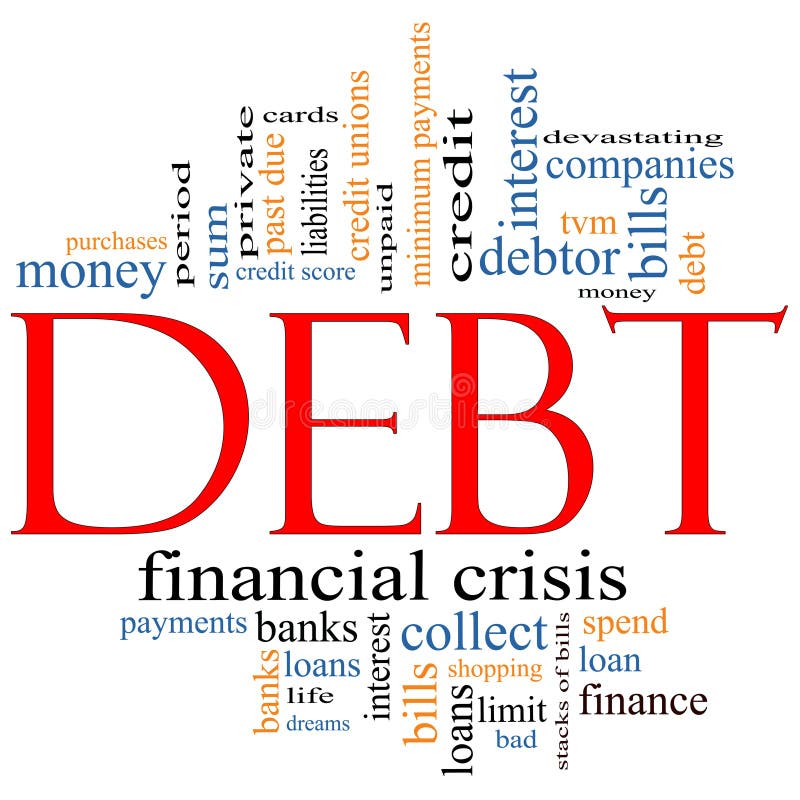Debt Word Cloud Concept stock illustration. Illustration of devasting ...