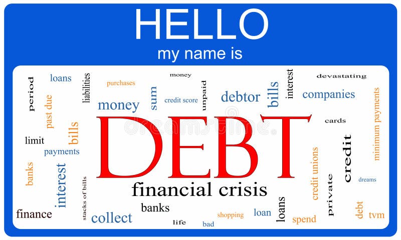 Debt Word Cloud Nametag Concept Stock Illustration - Illustration of ...