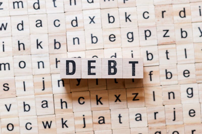 Debt word concept stock image. Image of concept, isolated - 145332193