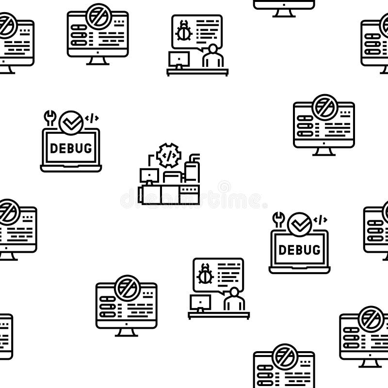 Debug Research and Fix Vector Seamless Pattern Stock Vector ... Debug Research and Fix Vector Seamless Pattern Stock Vector ...
