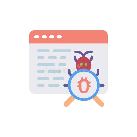 Debugger Icon for Code Analysis Stock Illustration - Illustration of ...