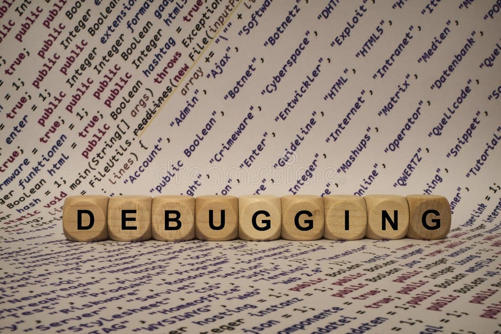 Debugging - Cube with Letters and Words from the Computer, Software ...