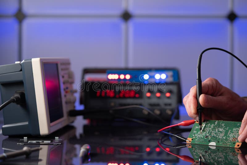 Debugging Electronics Device Pcb Witch Microcontroller In Electronics